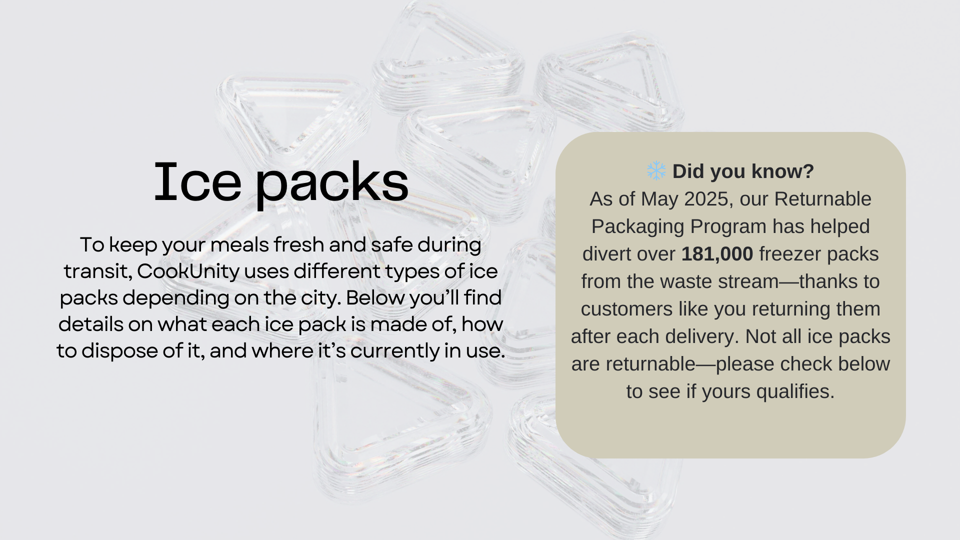♻️Packaging 101: Reuse, Return, Recycle – CookUnity